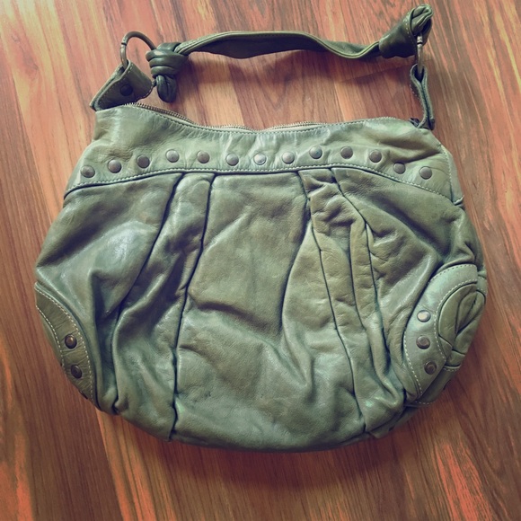 Bags | Olive Green Leather Handbag | Poshmark
